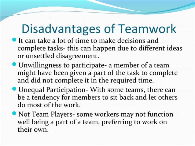 Advantages and disadvantages of Teamwork | PPT | Career Advice | Careers