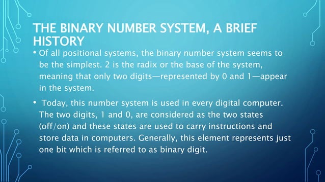 Advantage of binary number system | PPT