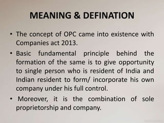 Advantage of one person company | PPTX