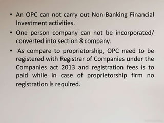 Advantage of one person company | PPTX