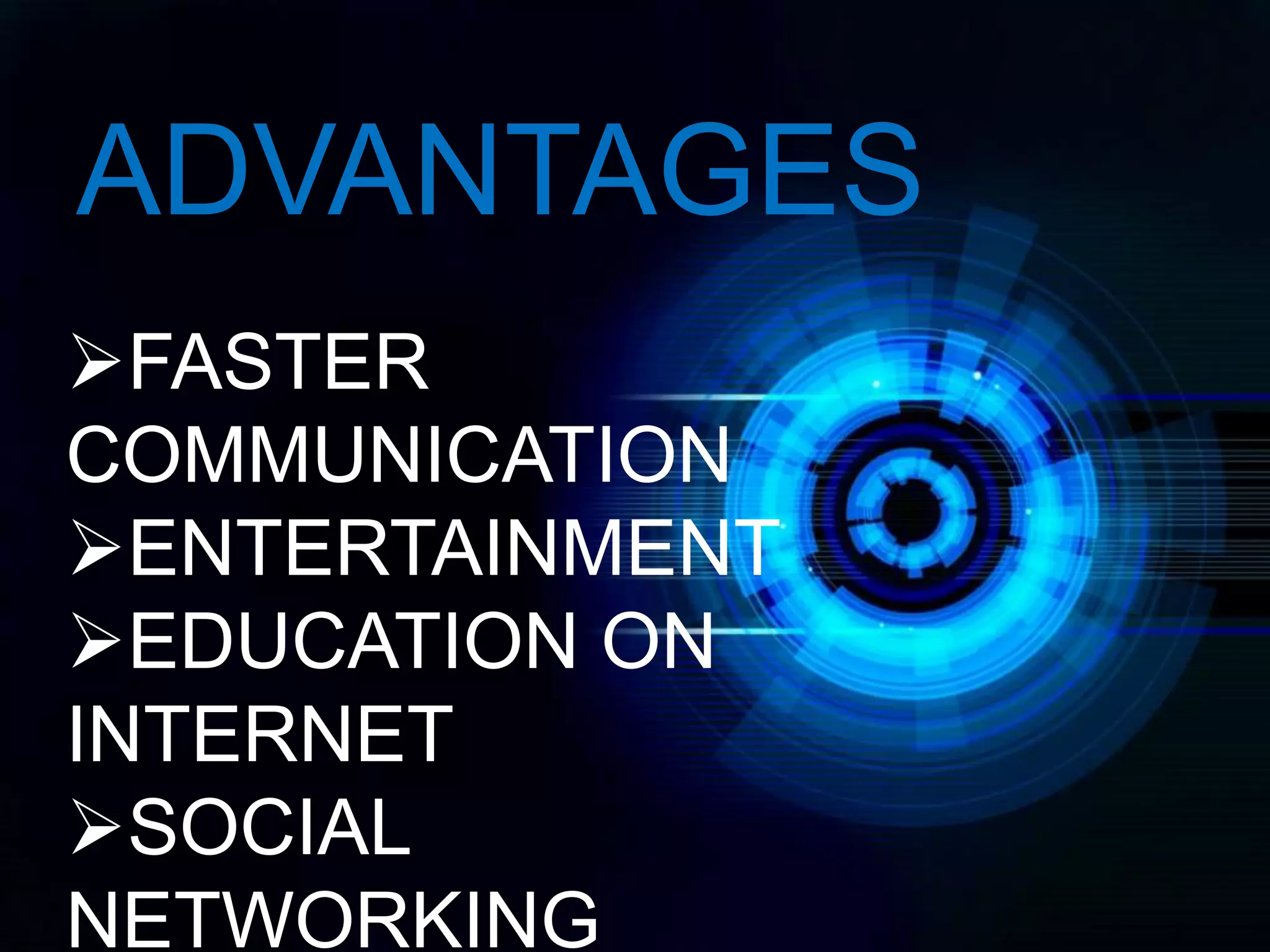Advantages and Disadvantages of Internet | PPTX | Internet | Computing