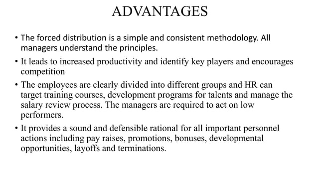 Advantages and disadvantages of Forced ranking method | PPTX