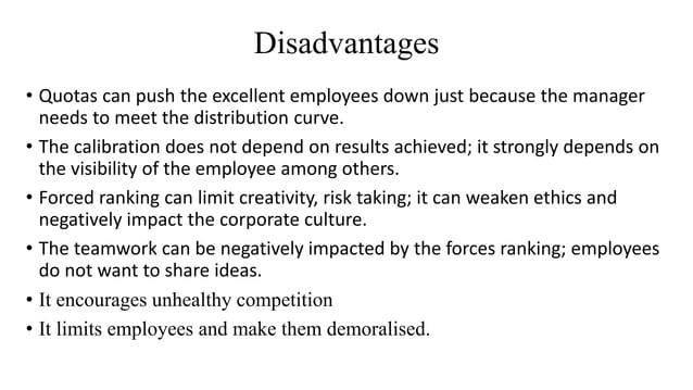 Advantages and disadvantages of Forced ranking method | PPTX