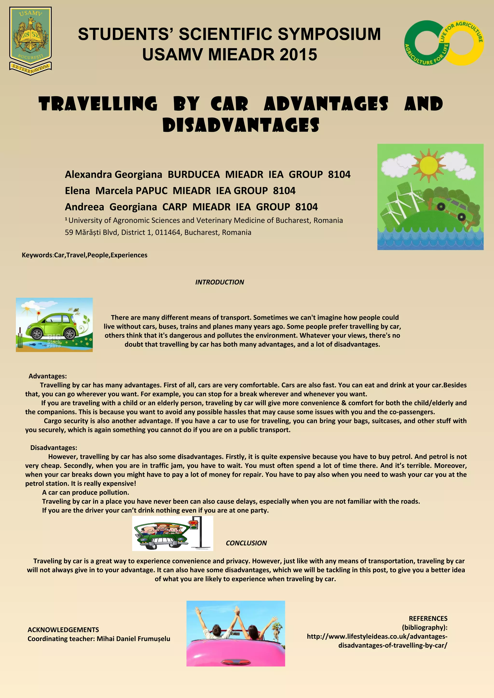Advantages and disadvantages of travelling by car | PPT
