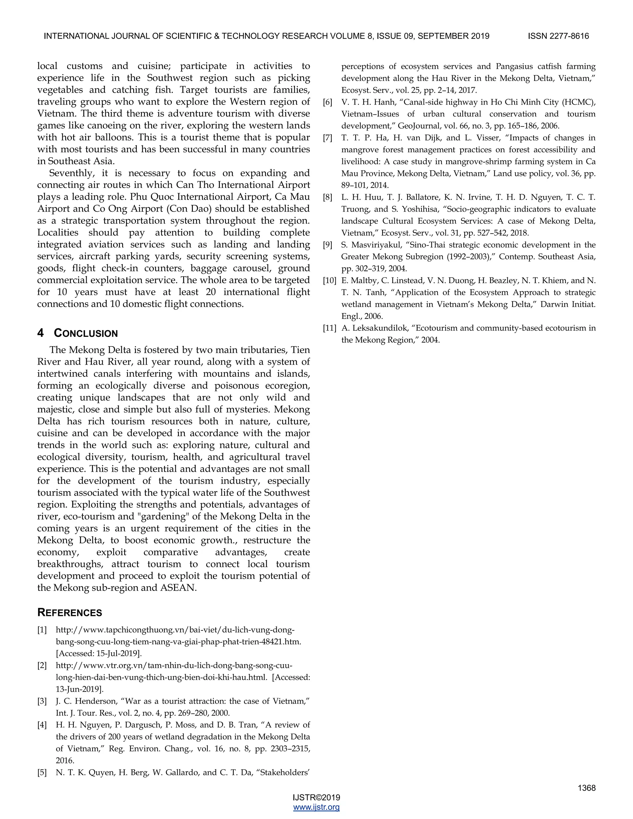 Advantages And Challenges For Tourism In The Mekong Delta, Vietnam ...