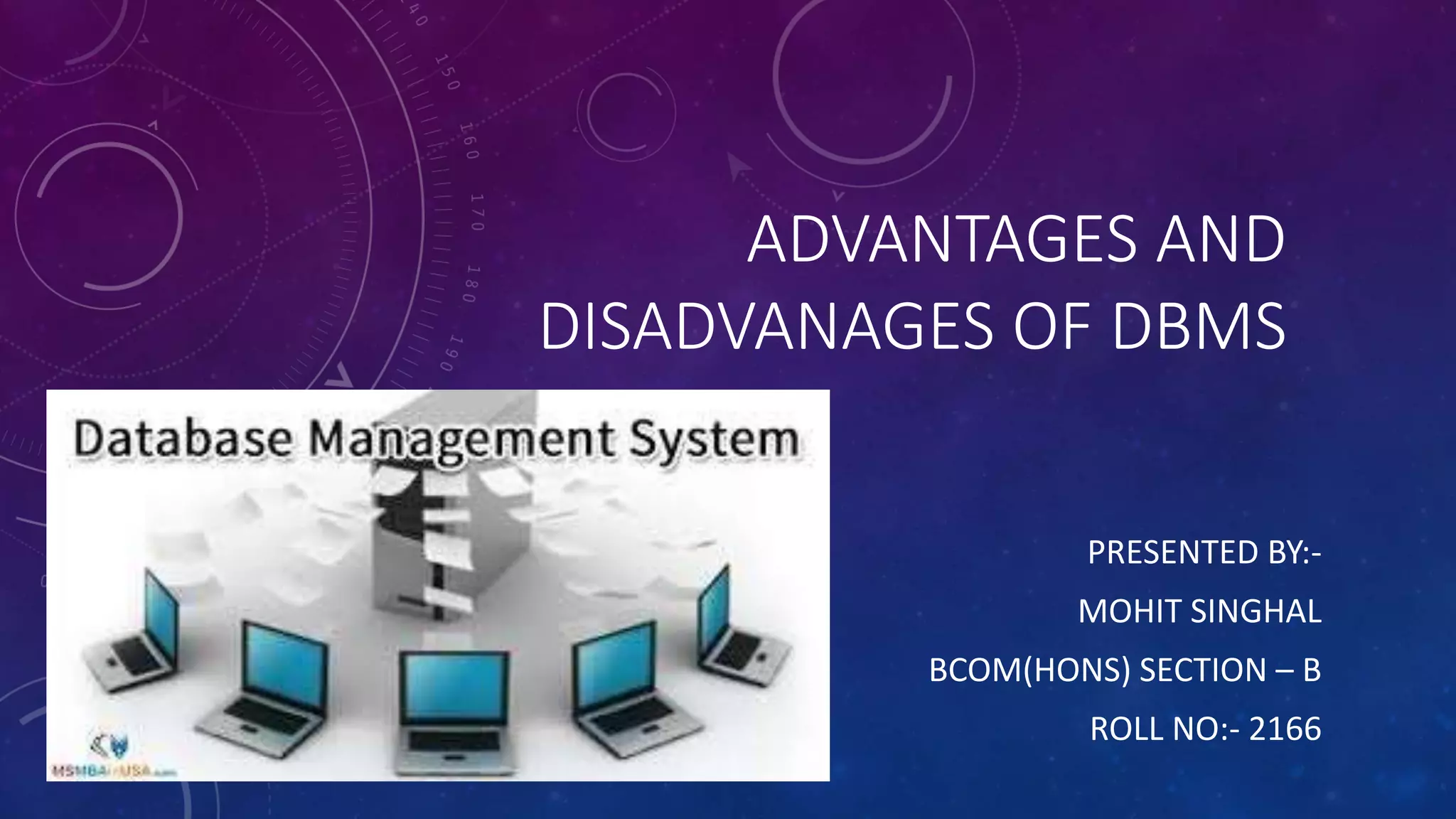 Advantages and disadvantages of DBMS | PPTX