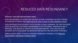Advantages and disadvantages of DBMS | PPTX