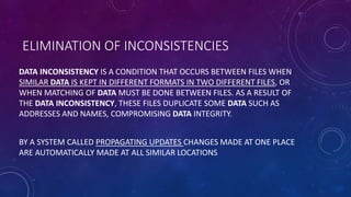 Advantages and disadvantages of DBMS | PPTX