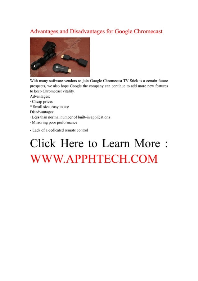 Advantages and disadvantages for google chromecast | PDF Advantages and disadvantages for google chromecast | PDF