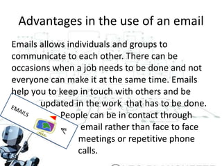 Advantages And Disadvantages In Email And Blogs | PPTX