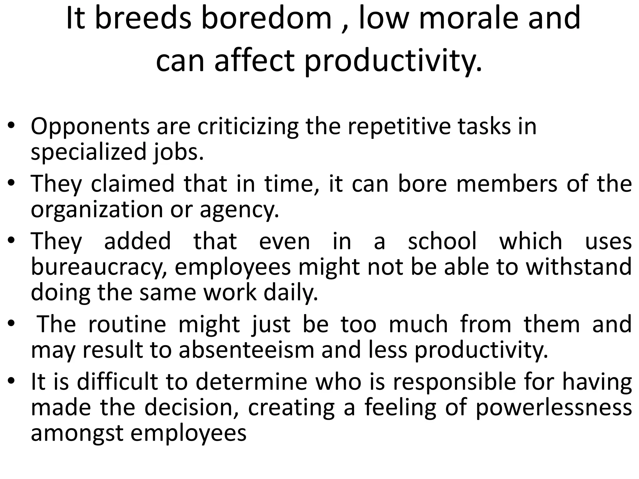 Advantages and disadvantages of bureaucracy | PPTX