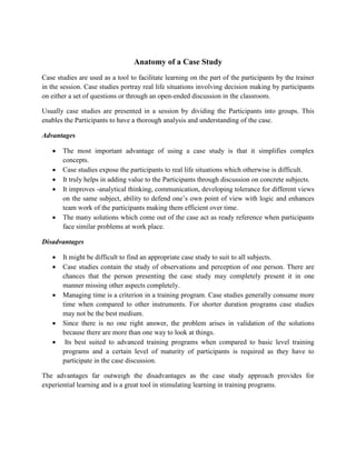 Advantages and disadvantages of case studies | PDF