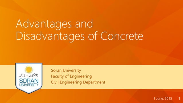 Advantages and disadvantages of concrete | PPTX