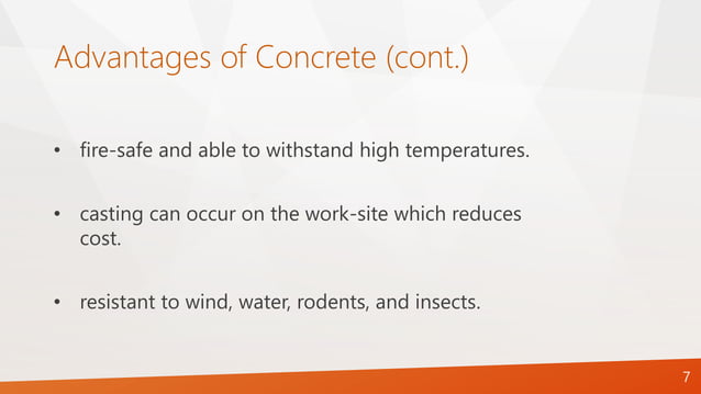 Advantages and disadvantages of concrete | PPTX
