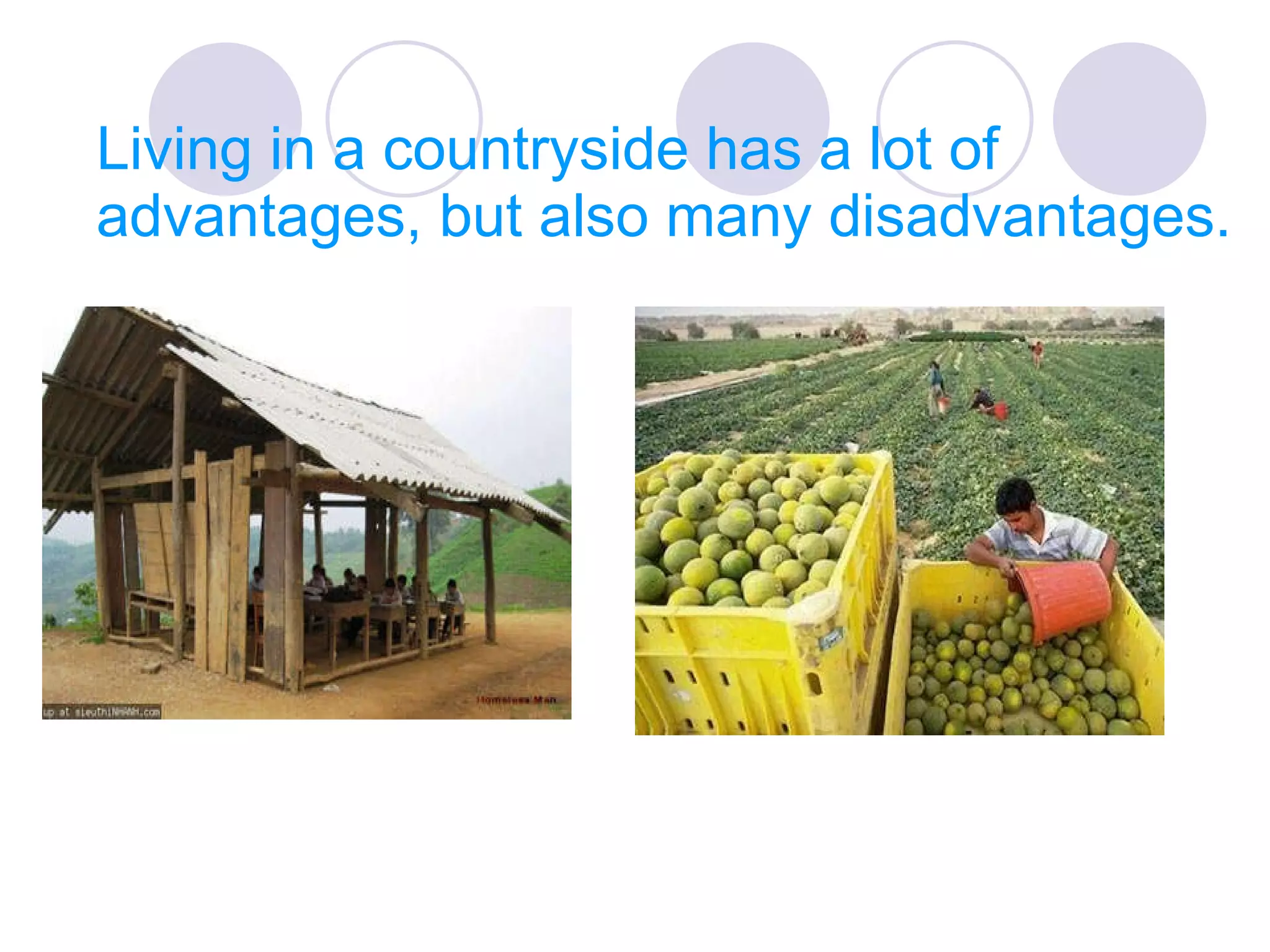 Advantages and disadvantages of country life | PPT