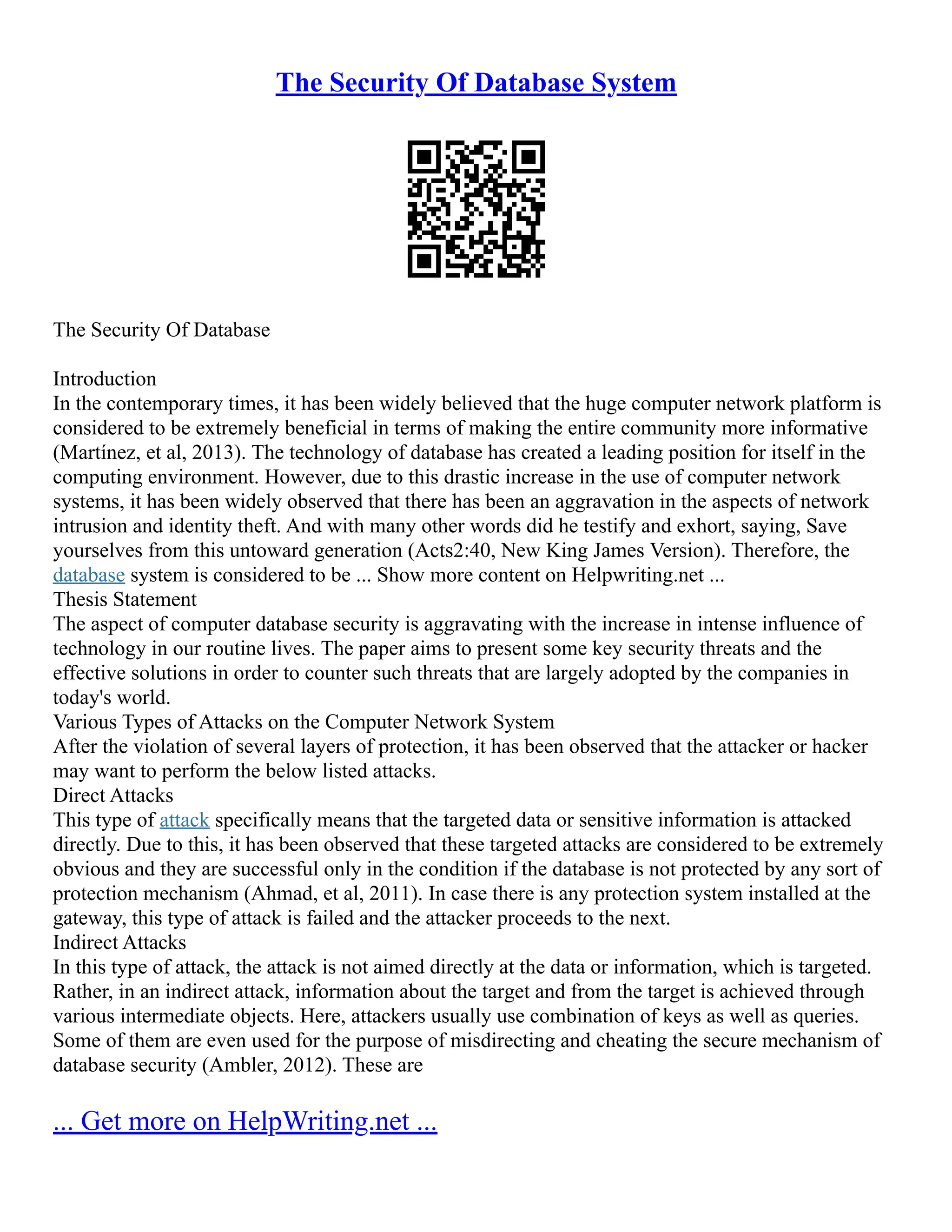 Advantages And Disadvantages Of Database System | PDF