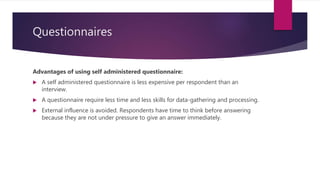 Advantages and disadvantages of data collection tools | PPTX