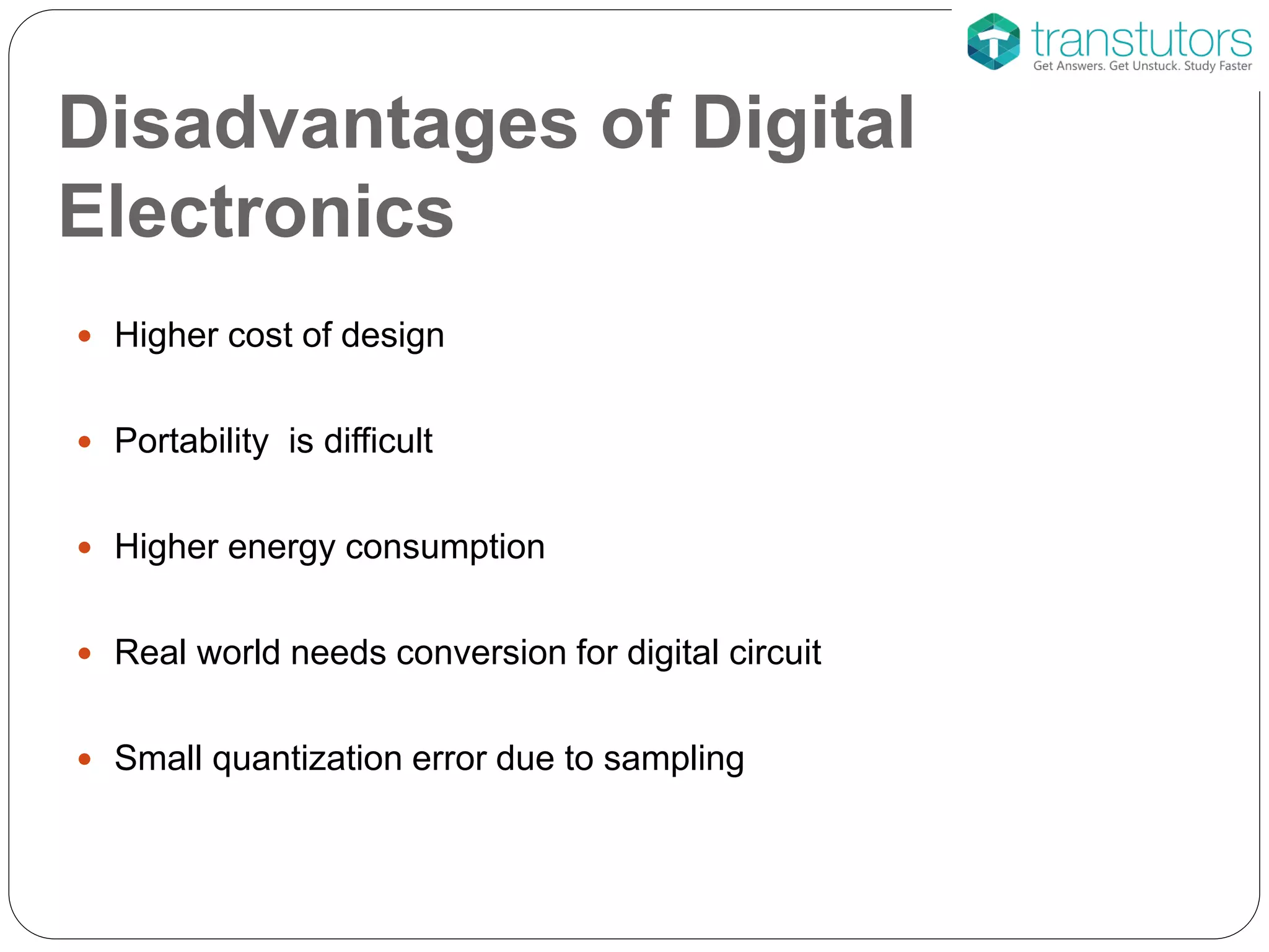Advantages and Disadvantages of Digital Electronics | Electrical ...