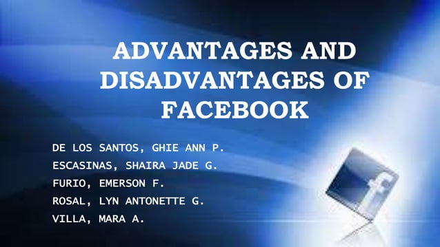 Advantages and Disadvantages of Facebook | PPTX | Social Networking ...