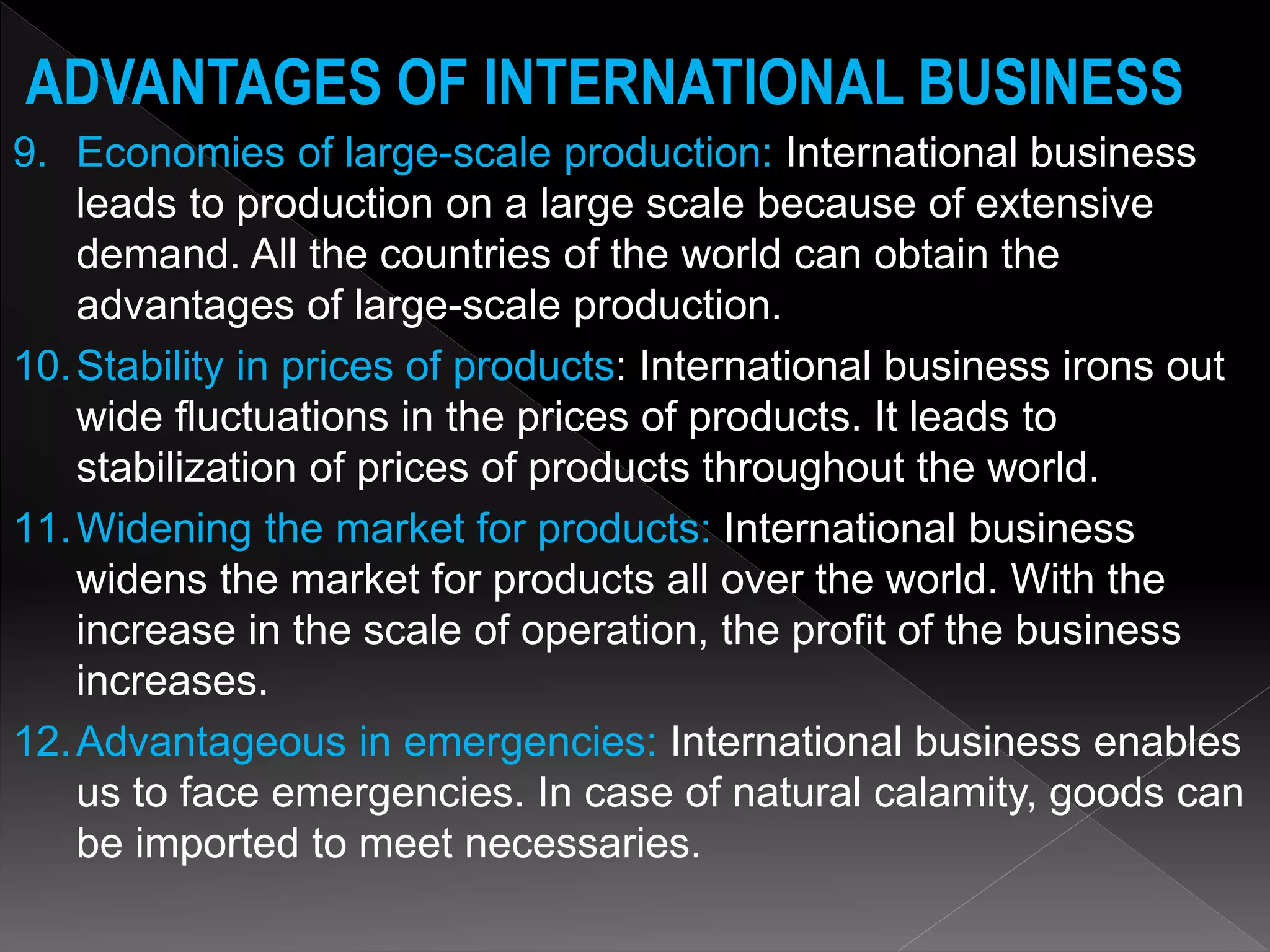 Advantages and disadvantages of INTERNATIONAL BUSINESS | PPTX
