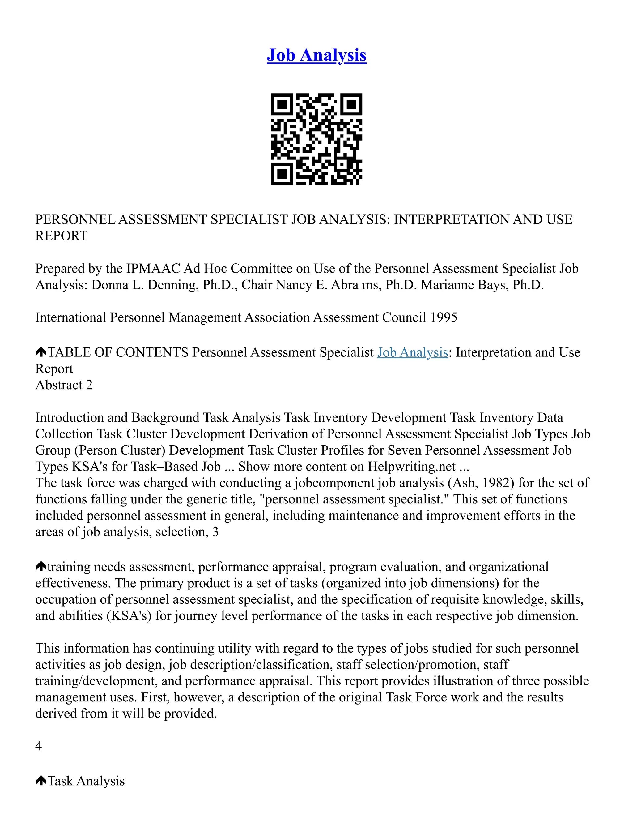 Advantages And Disadvantages Of Job Analysis | PDF