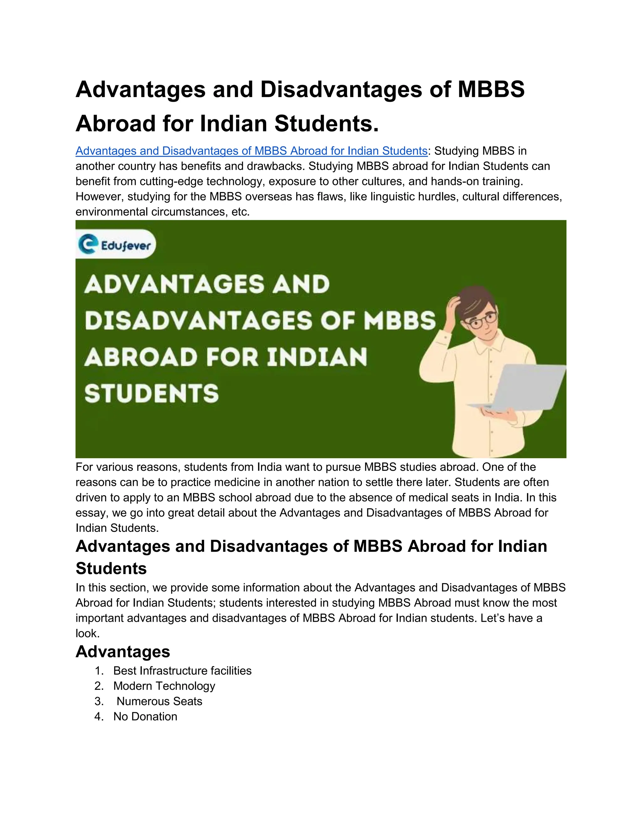 Advantages and Disadvantages of MBBS Abroad for Indian Students.docx