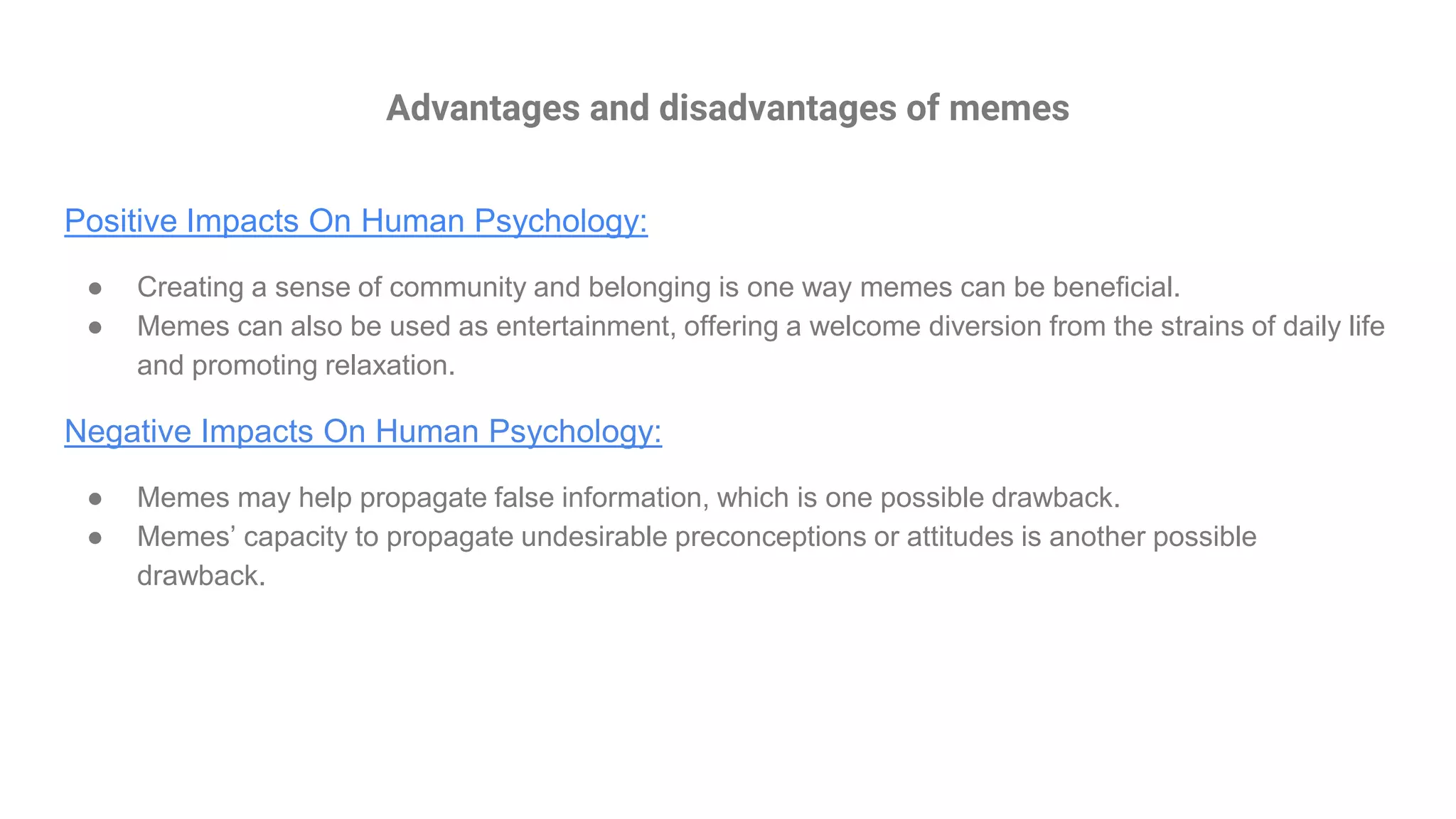 Advantages And Disadvantages Of Memes | PPTX