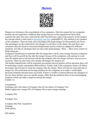 Advantages And Disadvantages Of Merger And Mergers | PDF