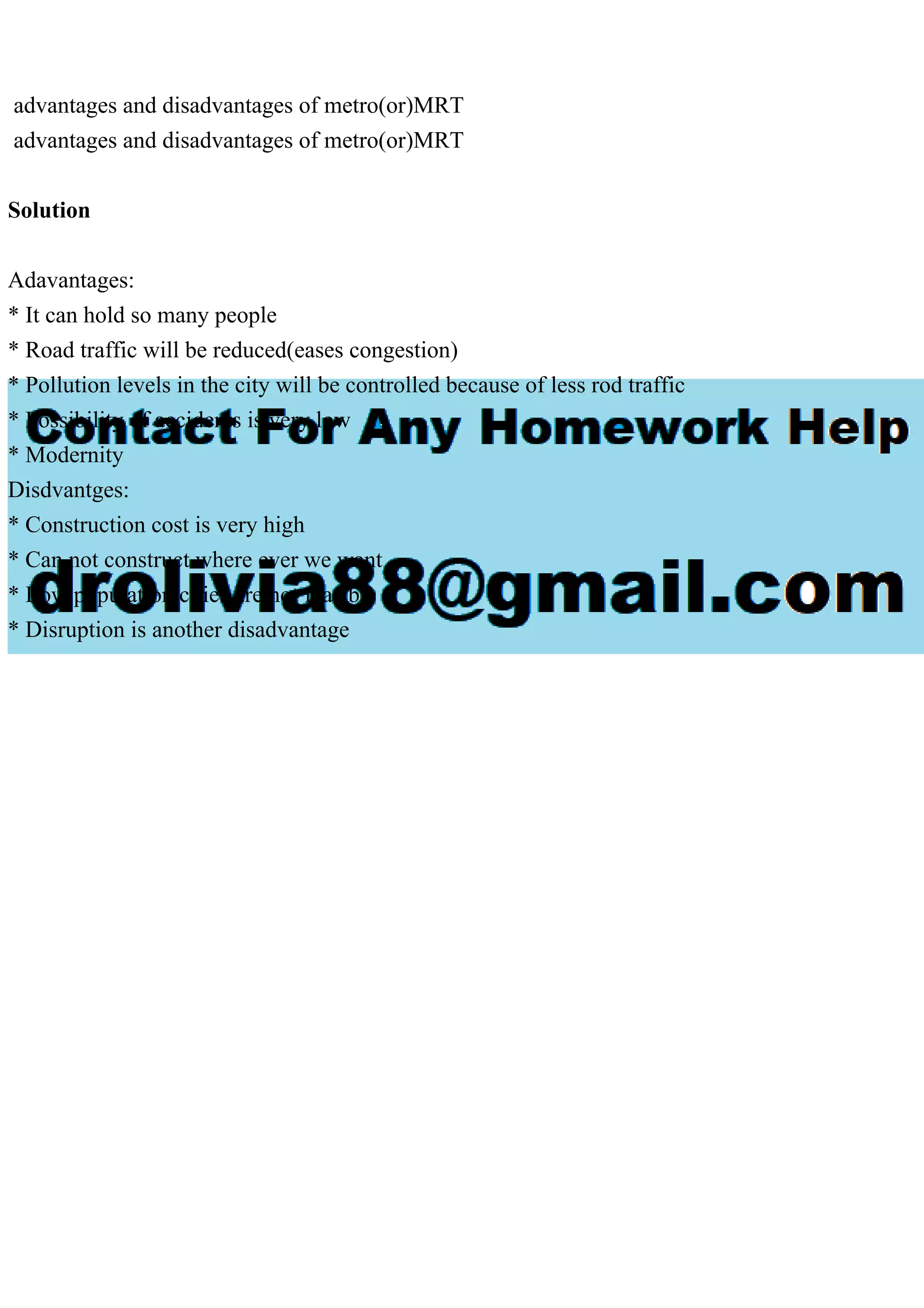 advantages and disadvantages of metro(or)MRT advantages and dis.pdf
