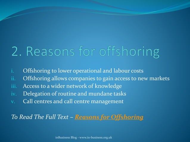 Advantages and disadvantages of offshoring – offshoring pros and cons | PPTX