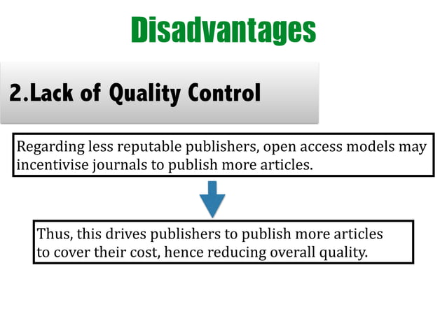 Advantages and Disadvantages of Open Access | PDF