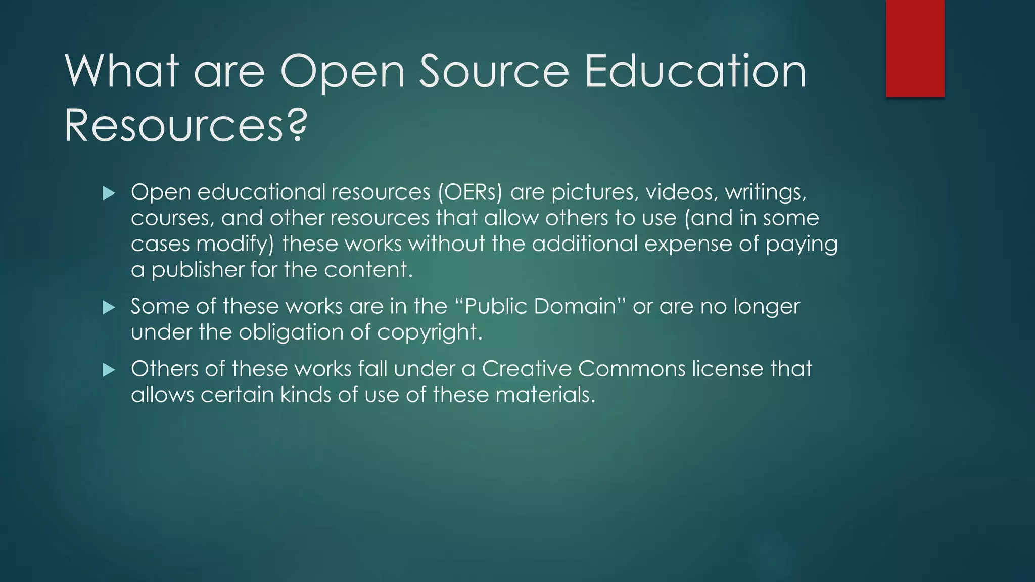 Advantages and disadvantages of open source education resources | PPTX