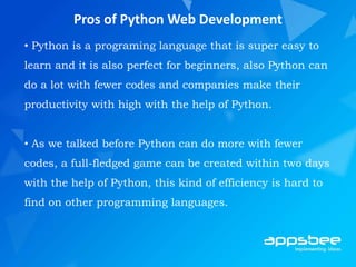 Advantages And Disadvantages of Python Development | PPT