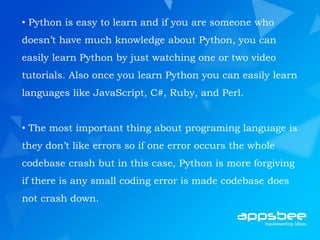 Advantages And Disadvantages of Python Development | PPT