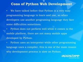 Advantages And Disadvantages of Python Development | PPT