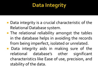 Advantages and disadvantages of relational databases | PPTX