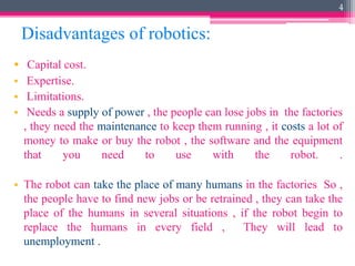 Advantages and disadvantages of robotics and computational fluid | PPTX