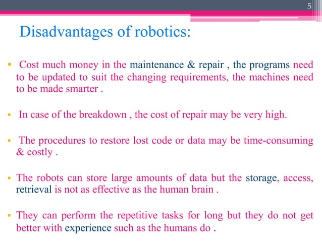 Advantages and disadvantages of robotics and computational fluid | PPTX