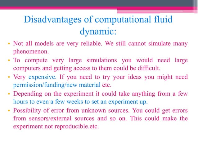 Advantages and disadvantages of robotics and computational fluid | PPTX
