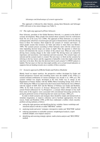 Advantages And Disadvantages Of Scenario Approaches For Strategic ...