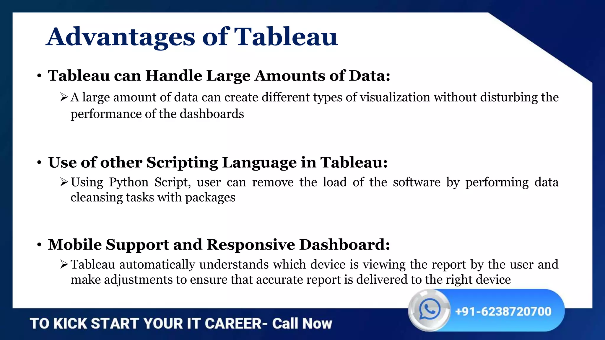 advantages and disadvantages of tableau new.pptx | Computer Software and Applications | Computing
