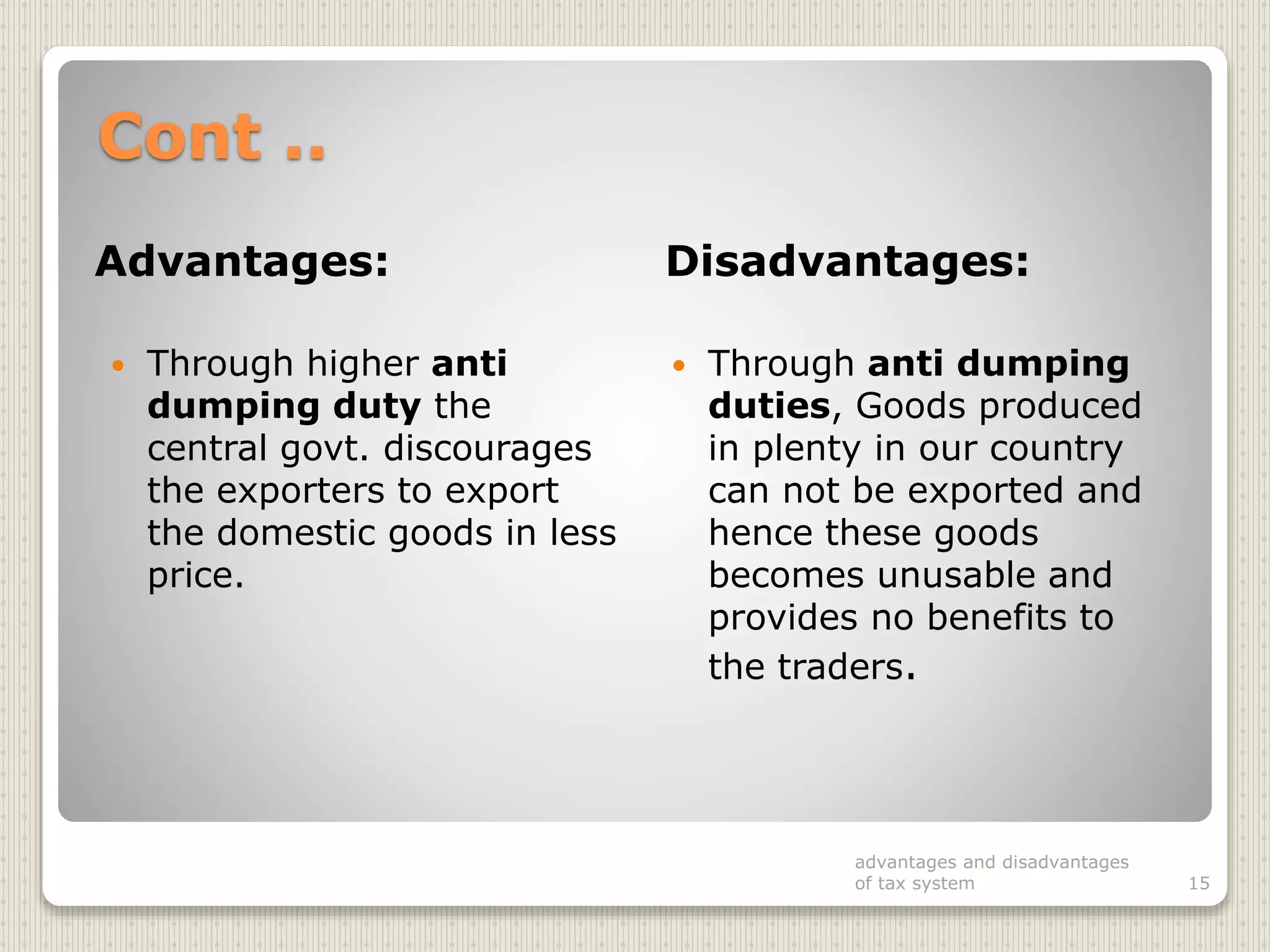 Advantages and Disadvantages of taxation system | PPTX