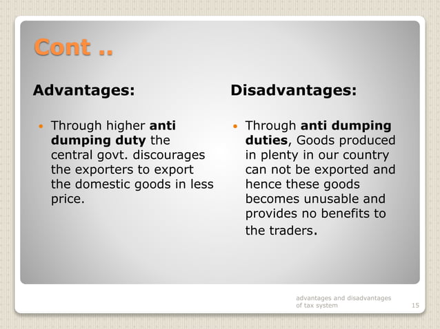 Advantages and Disadvantages of taxation system | PPTX
