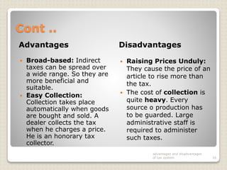 Advantages and Disadvantages of taxation system | PPTX