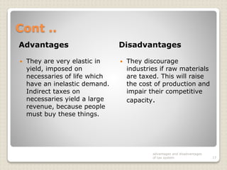 Advantages and Disadvantages of taxation system | PPTX