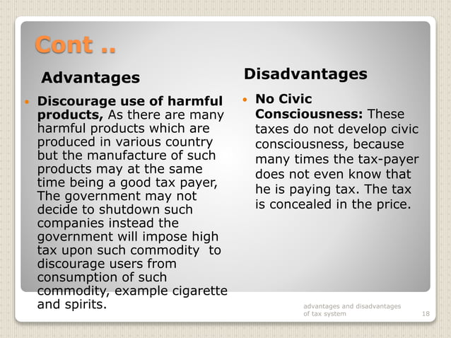 Advantages and Disadvantages of taxation system | PPTX
