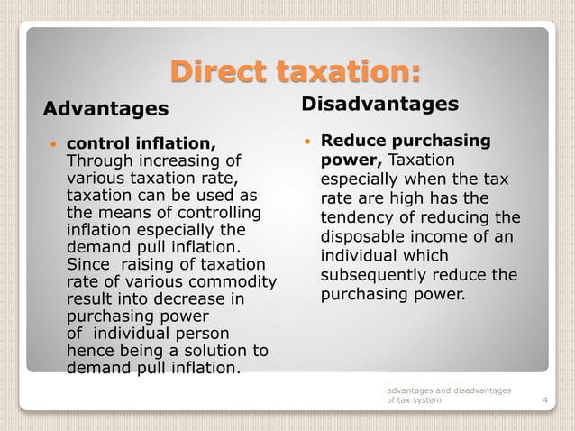 Advantages and Disadvantages of taxation system | PPTX