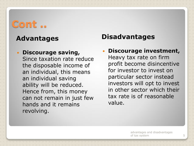 Advantages and Disadvantages of taxation system | PPTX