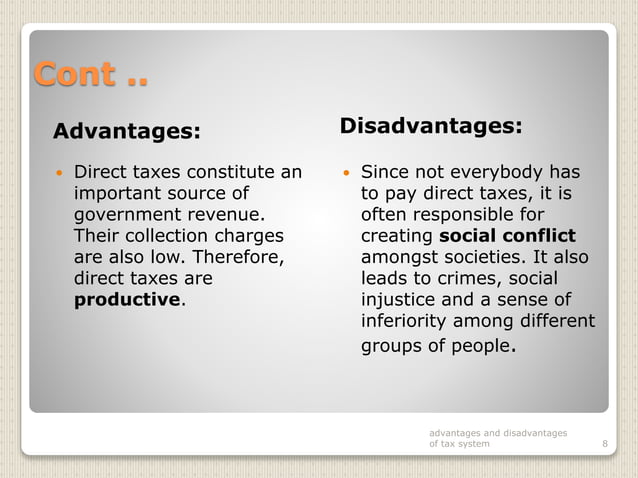 Advantages and Disadvantages of taxation system | PPTX