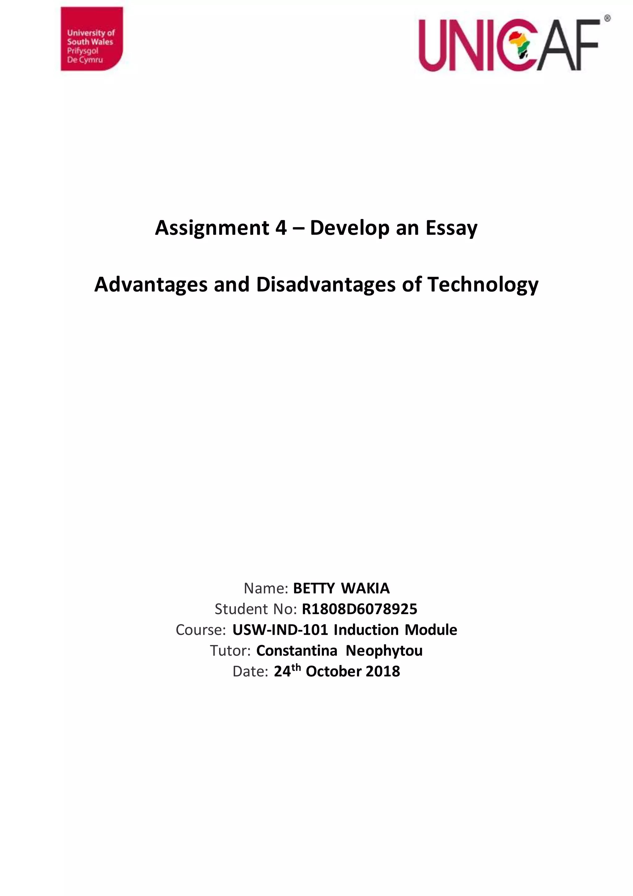 Advantages and Disadvantages of Technology | DOCX